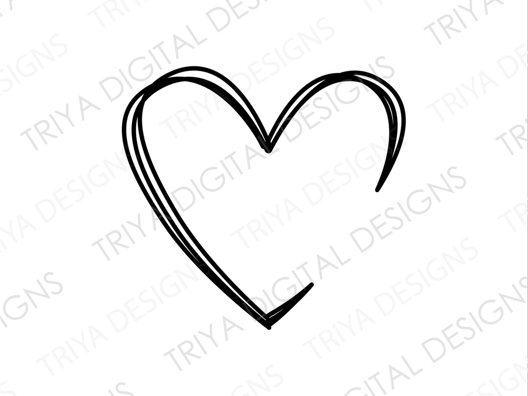 Layered Heart Open Frame SVG Cut File | Layered Doodle Heart Shaped ...