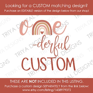 Cursive One Text With Boho Rainbow SVG Cut File | Rainbow With One and ...