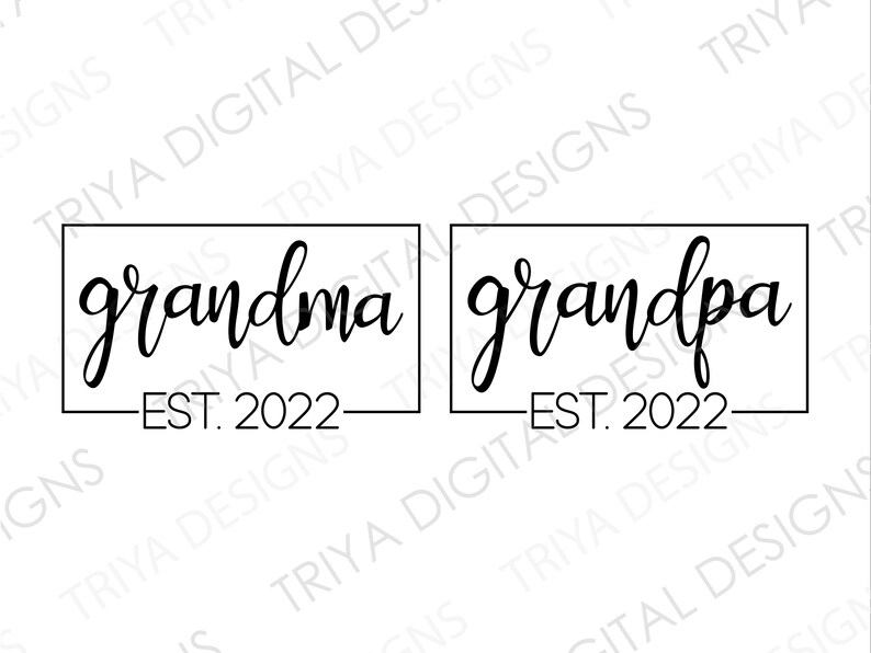Grandma And Grandpa Est 2023 Svg Cut File Pregnancy Etsy