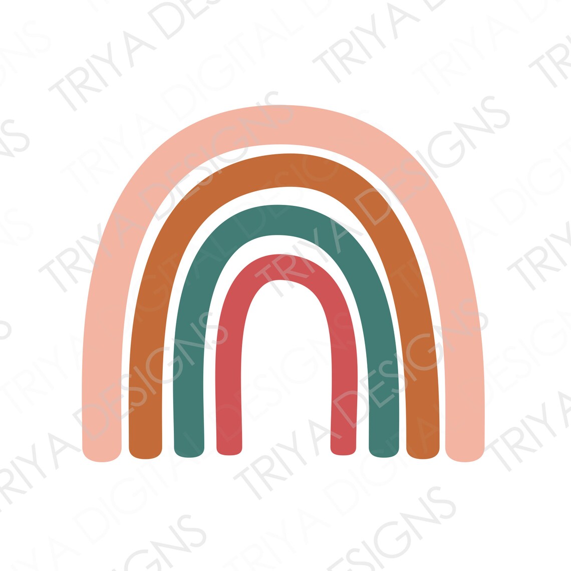 Pastel Rainbow SVG Cut File Boho Rainbow Sticker SVG File | Etsy