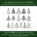Christmas Tree Clip Art 2 SVG Cut File Hand Drawn Christmas Tree ...