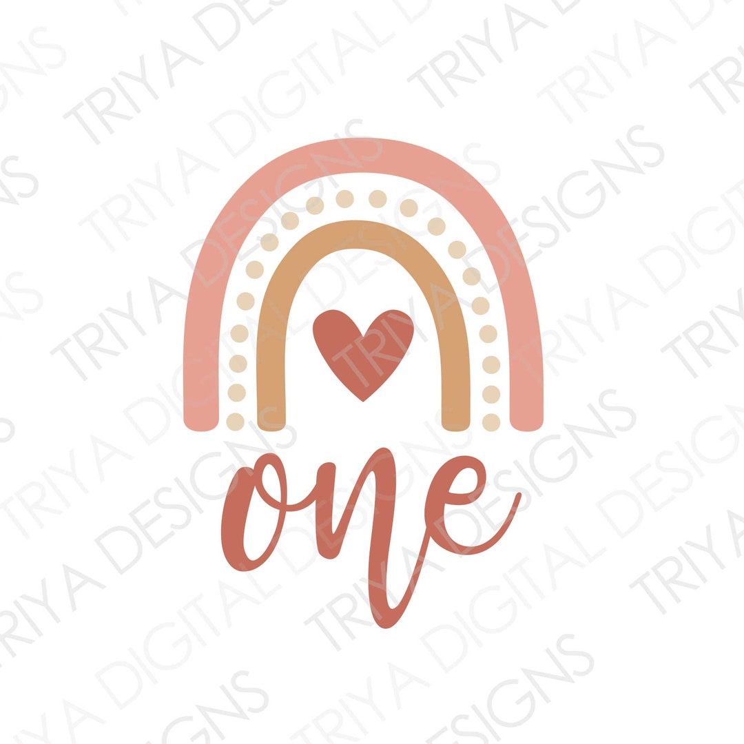 Rainbow and One SVG Cut File | Baby Rainbow SVG File | Instant Digital ...
