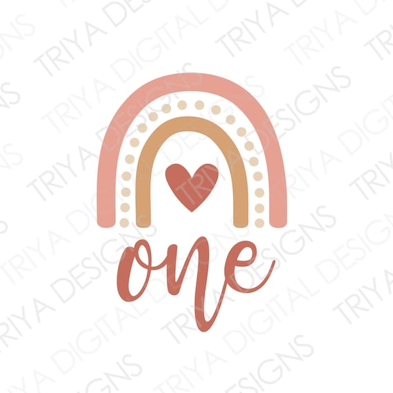 Rainbow and One SVG Cut File Baby Rainbow SVG File Instant - Etsy
