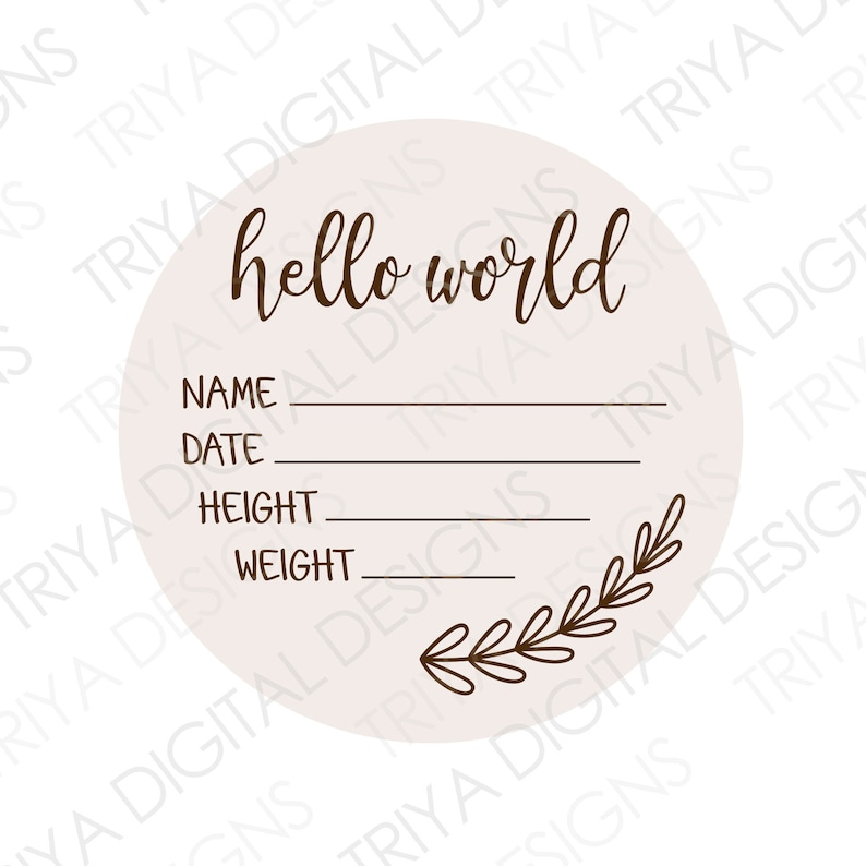 Hello World Baby Announcement SVG Laser Cut File Baby - Etsy