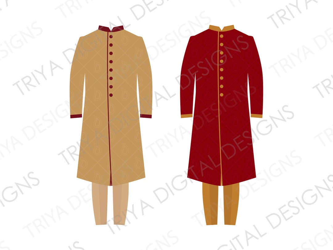 Indian Wedding Sherwani, Groom Suit SVG Cut File | Groom Outfit, Desi ...