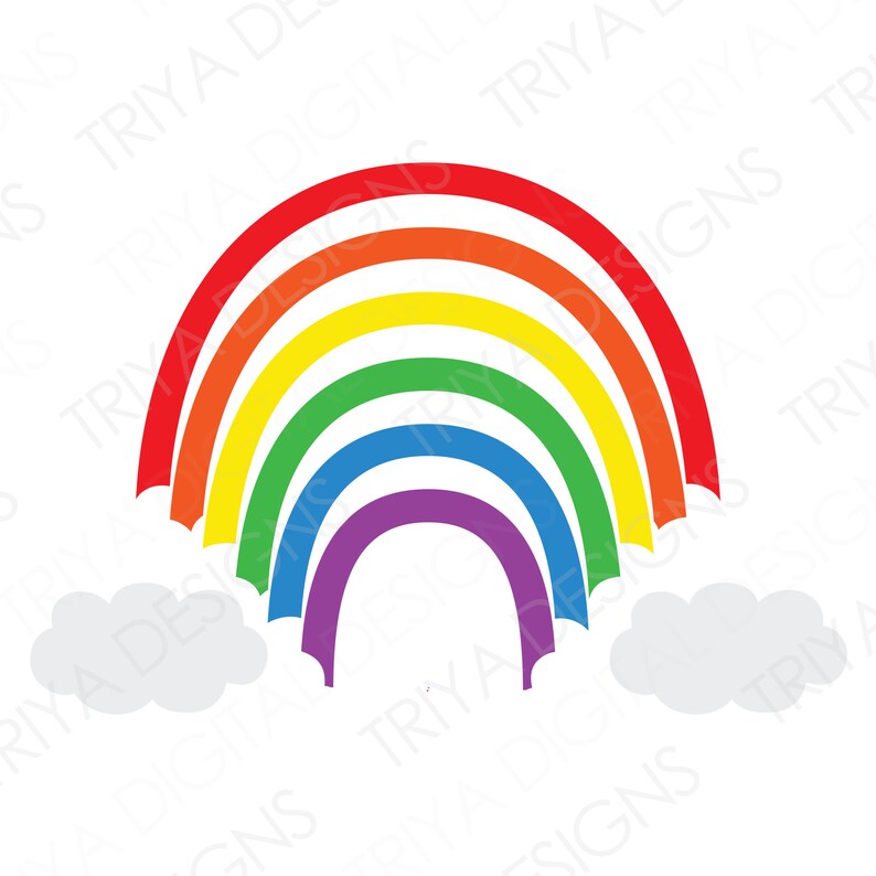 Rainbow SVG Cut File Rainbow Sticker Clipart Instant - Etsy