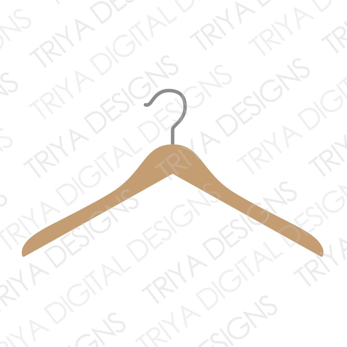 Hanger SVG Cut File Wood Clothes Hanger Clipart PNG File - Etsy