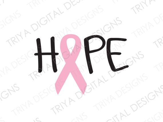 Hope With Ribbon SVG Cut File Hope PNG Cancer Awareness - Etsy