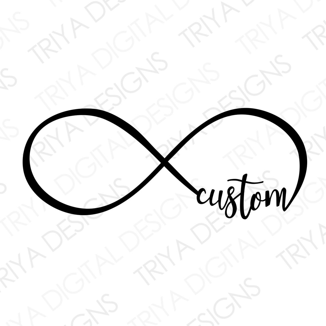 Infinity Sign With Custom Name SVG Hand Lettered Cursive - Etsy