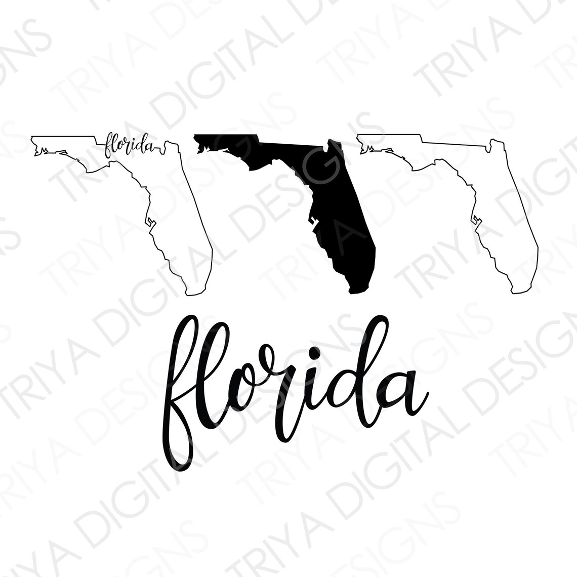 Florida SVG Bundle Florida Outline With Text Cut File State of Florida ...