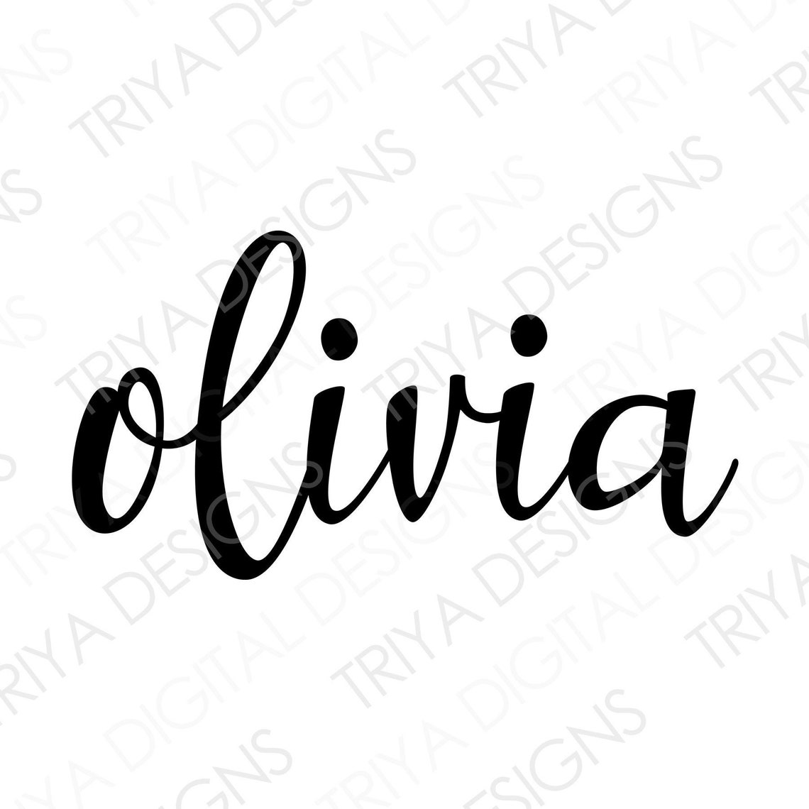 Olivia SVG Olivia Hand Lettered Cursive Text Custom First - Etsy