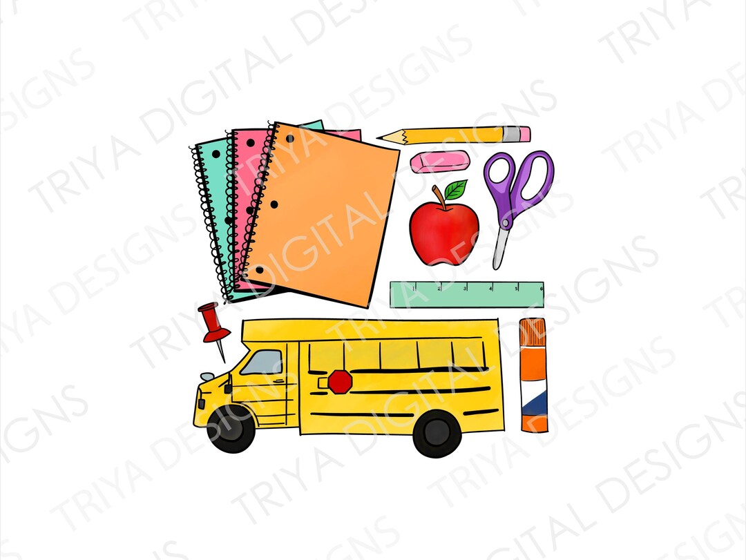 School Drawings Clip Art PNG Files | Back to School, Pencil, Apple ...