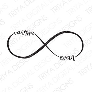 Infinity Sign With Custom Name SVG | Hand Lettered Cursive Text ...