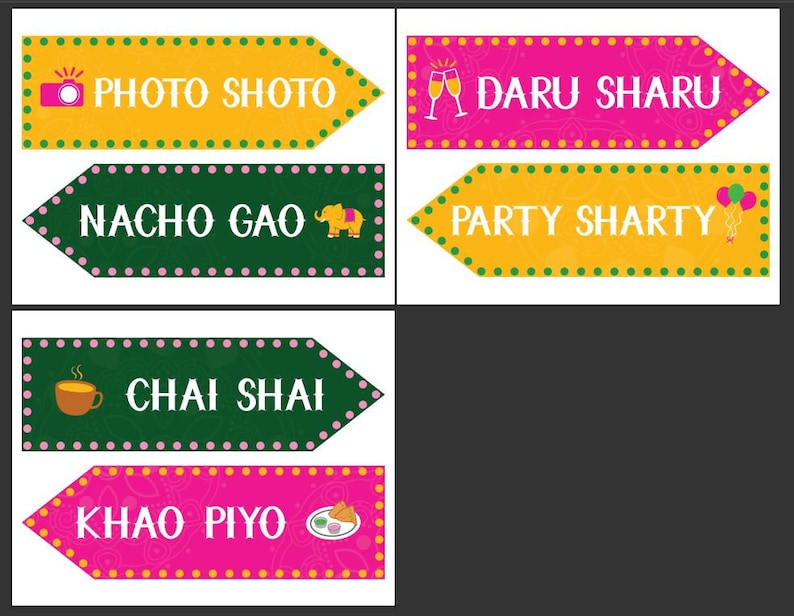 Desi Directional Signs JPG File PRINTABLE Digital Download | Etsy