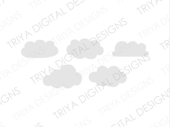 Clouds SVG Cut File Fluffy Cloud Clip Art SVG File Instant | Etsy