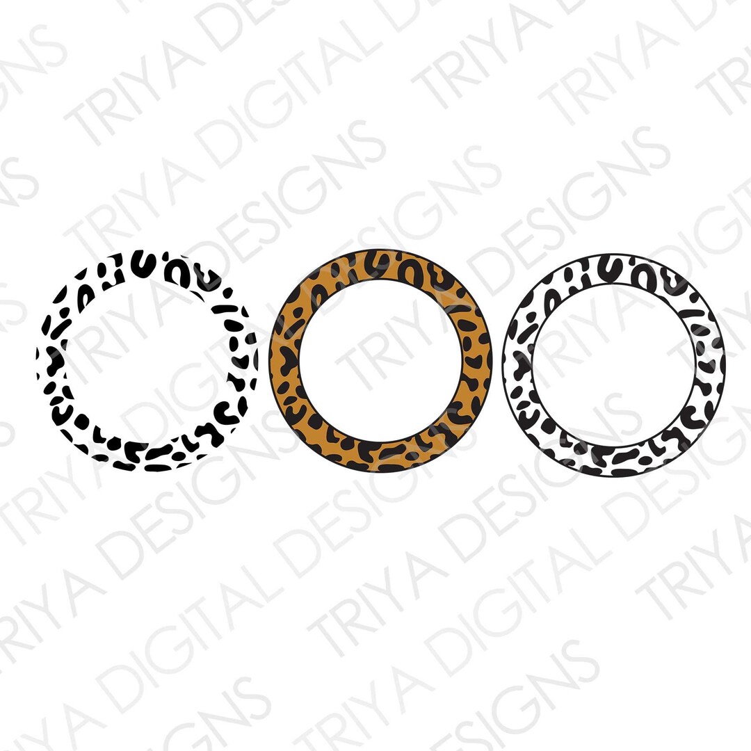 Cheetah Print Circle Frame SVG Cut File | Leopard Print Frame SVG File ...