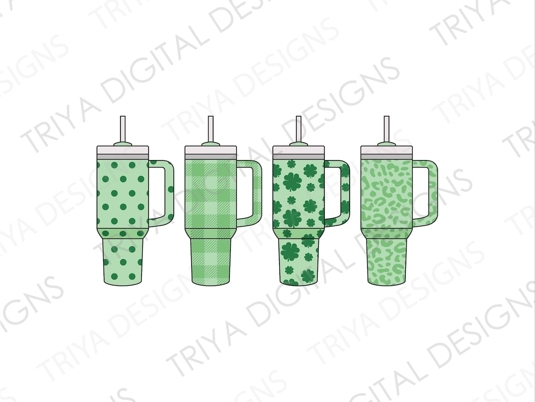 St. Patrick's Day Water Tumblers With Straws SVG Cut File | Tumbler ...