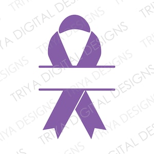 Awareness Ribbon Split Name Frame SVG Cut File | Cancer Awareness ...