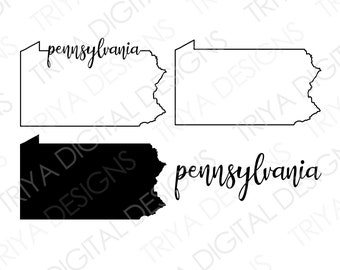 Pennsylvania SVG Bundle Pennsylvania Outline With Text - Etsy