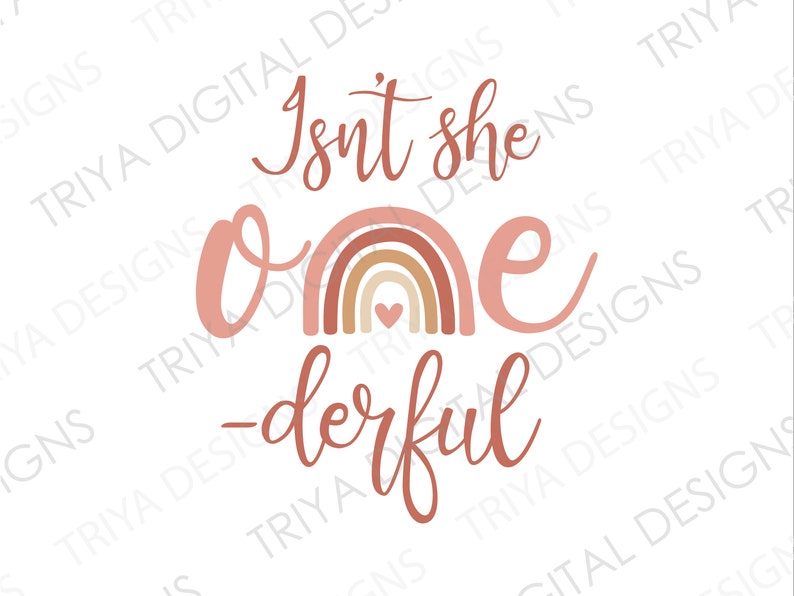 Isn't She One-derful SVG Cursive One With Boho Rainbow - Etsy Canada