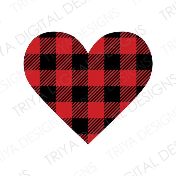 Plaid Heart Svg - Etsy