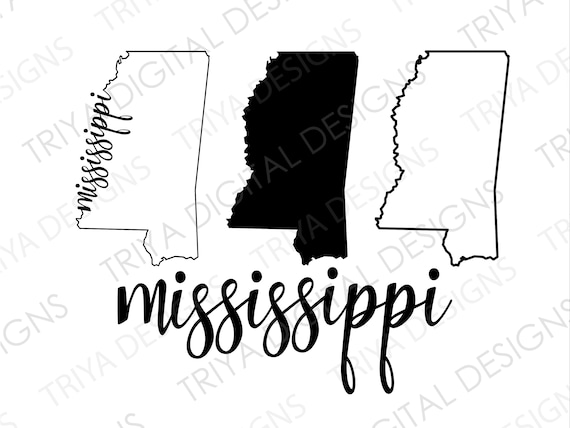 Mississippi SVG Bundle Mississipi Outline With Text State - Etsy