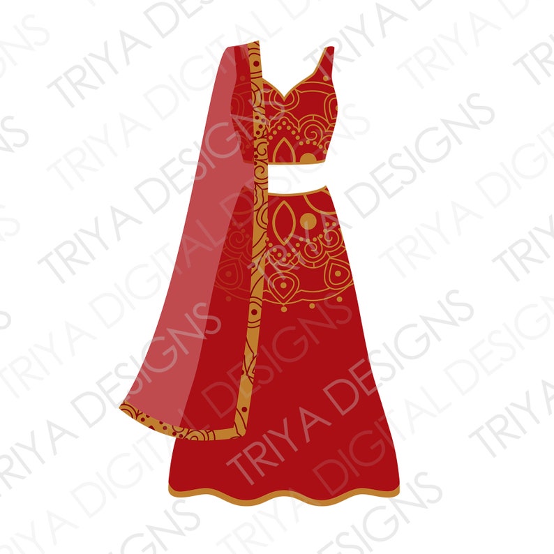Indian Wedding Dress, Lehenga SVG Cut File | Bridesmaid Gown, Desi ...