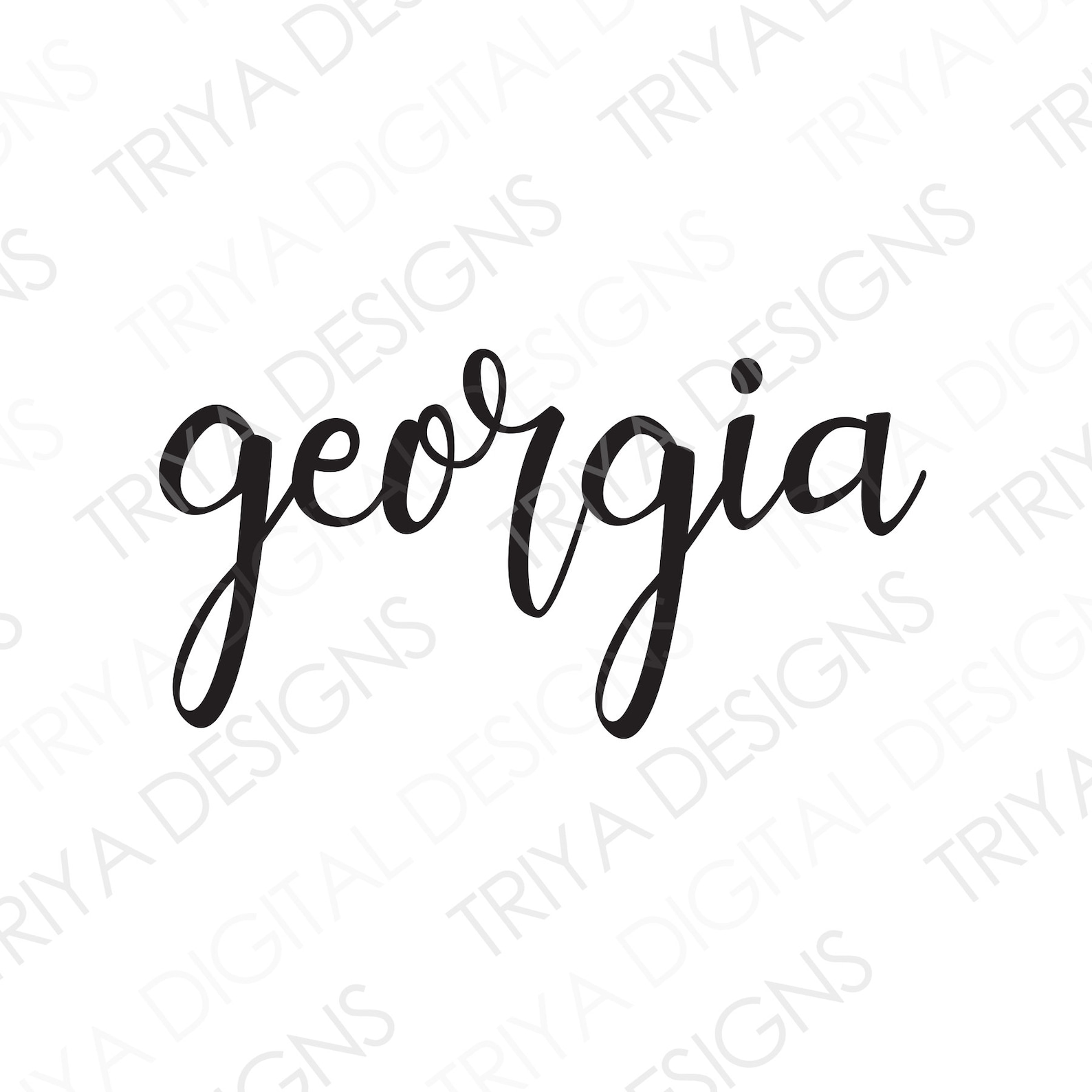 Georgia Outline With Text SVG Cut File State of Georgia | Etsy