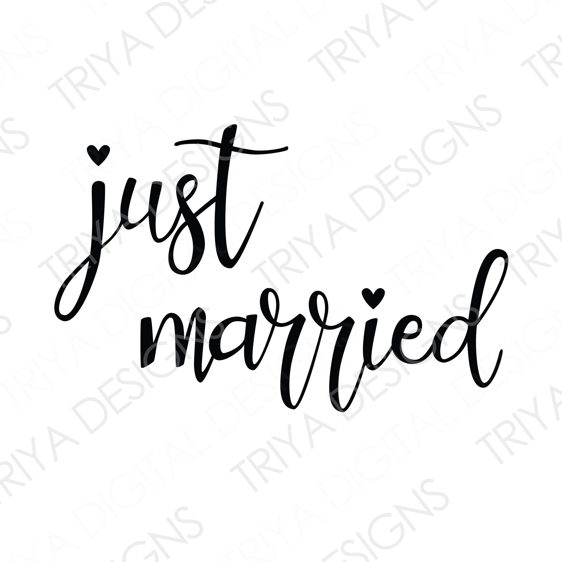 Just Married Love Marriage Wedding SVG Cut Files Digital | Etsy