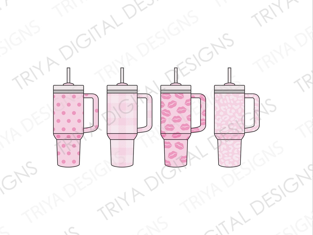 Valentine's Day Water Tumblers With Straws SVG Cut File Tumbler, Cup ...
