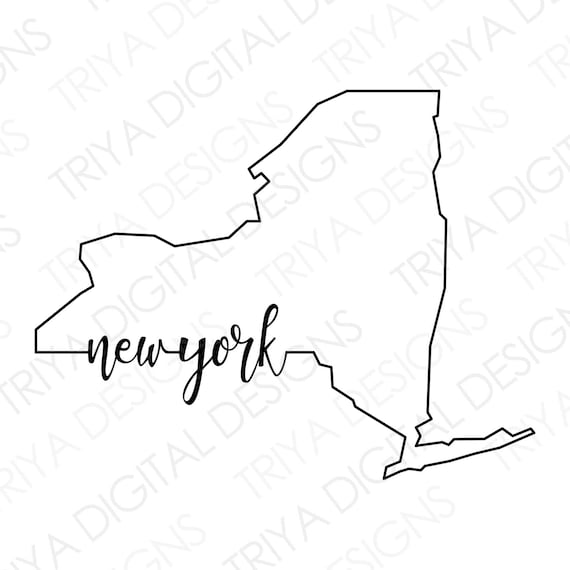 New York State Outline File in SVG JPG for cut files sublimation or ...