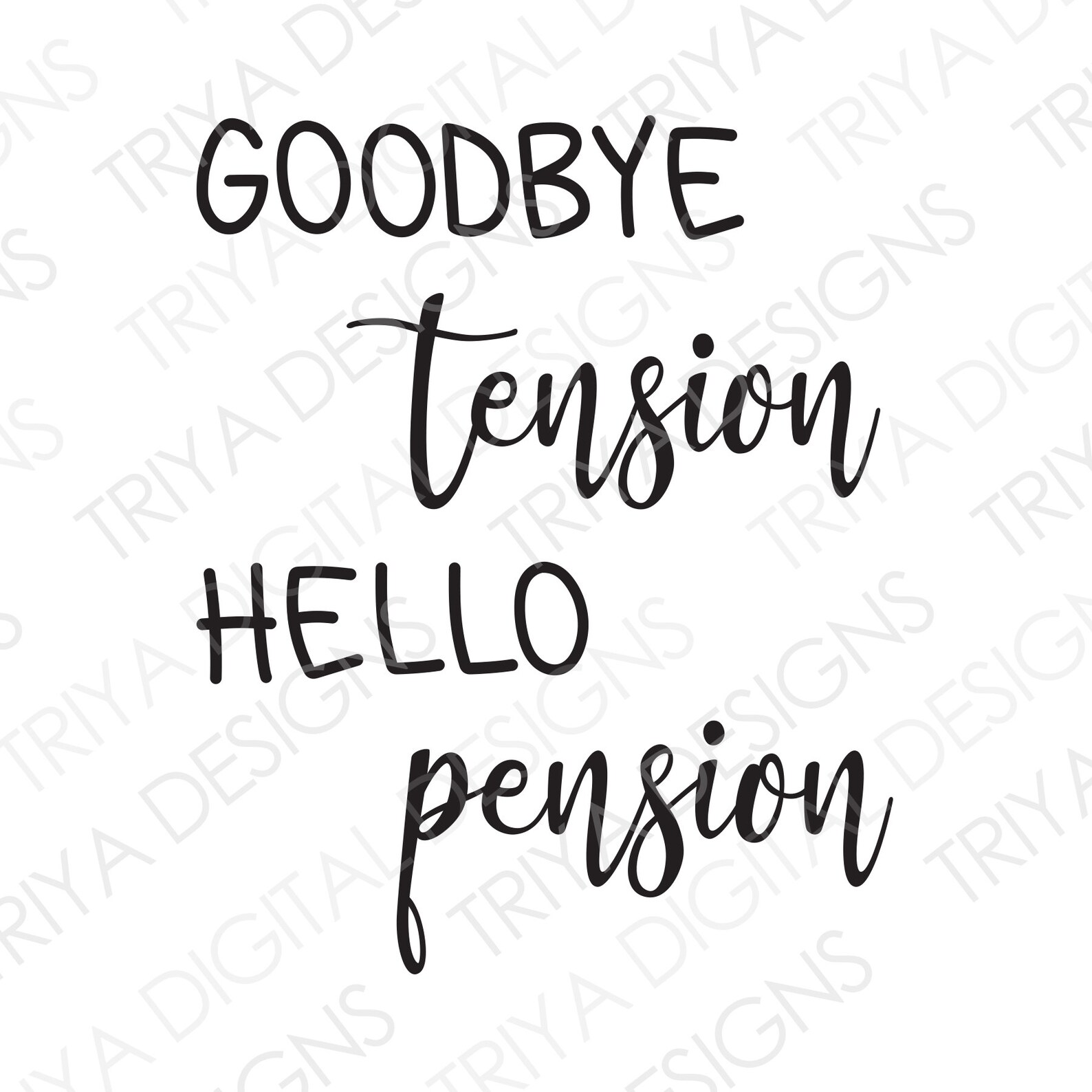 Goodbye Tension Hello Pension SVG Retirement Party | Etsy