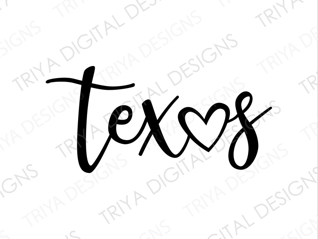 Texas With Heart SVG Cut File | State of Texas SVG | Hand Lettered ...