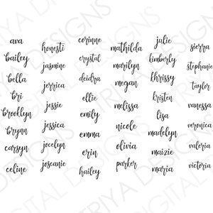 Custom Names With Heart SVG Hand Lettered Cursive Text | Etsy