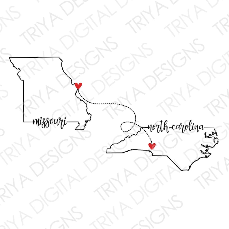 Custom Moving States With Text SVG Two States PNG Print File - Etsy