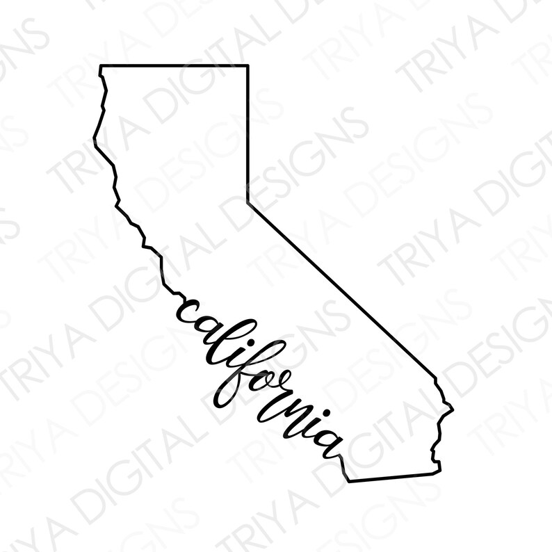 State Outline With Custom Text SVG Hand Lettered Cursive - Etsy