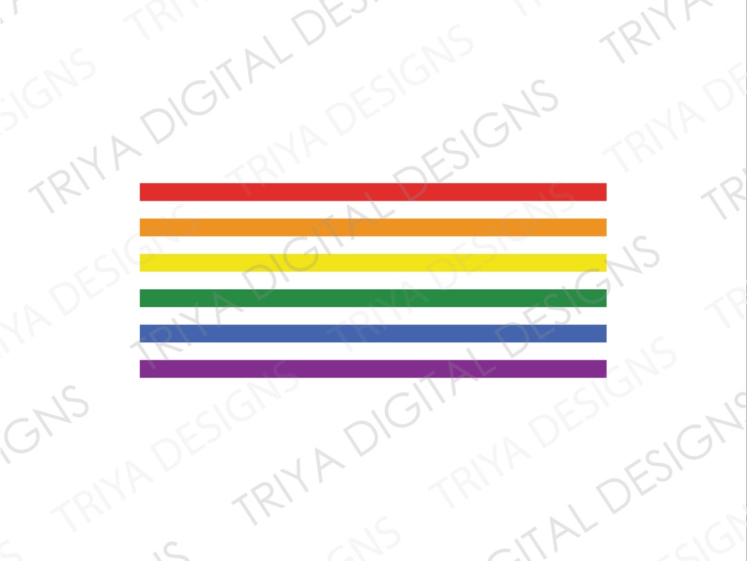 Rainbow Lines SVG Cut File | Pride Rainbow Lines PNG | Equality Print ...