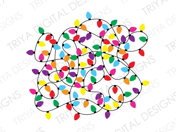 Tangled String Lights SVG Cut File Christmas String Lights | Etsy