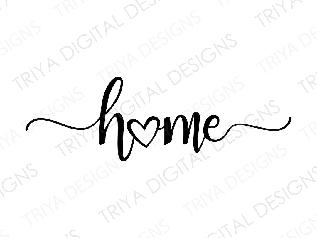 Home With Heart SVG | Home Wall Print, Home With Tails, Fancy Home PNG ...