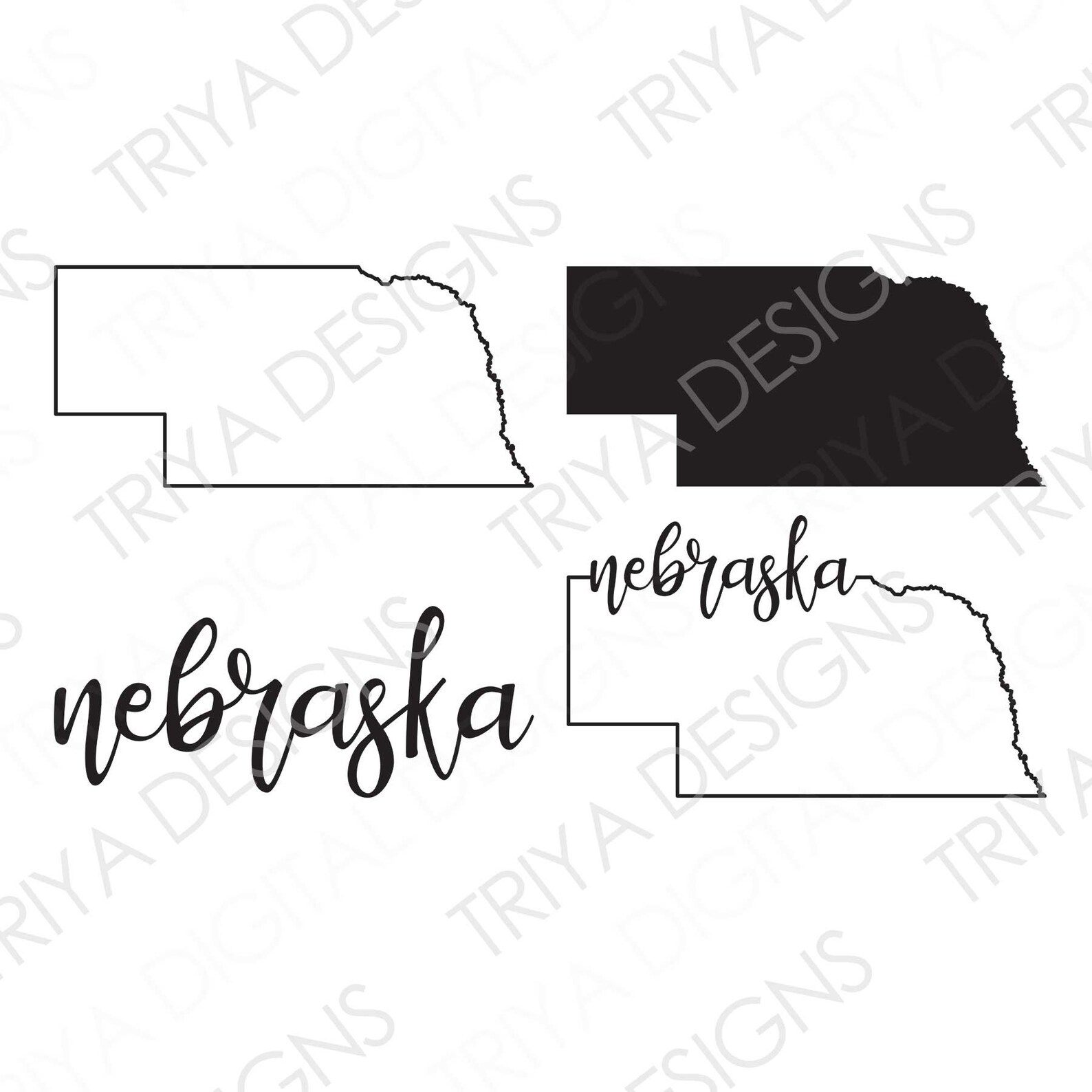 Nebraska SVG Bundle Nebraska Outline With Text State of | Etsy