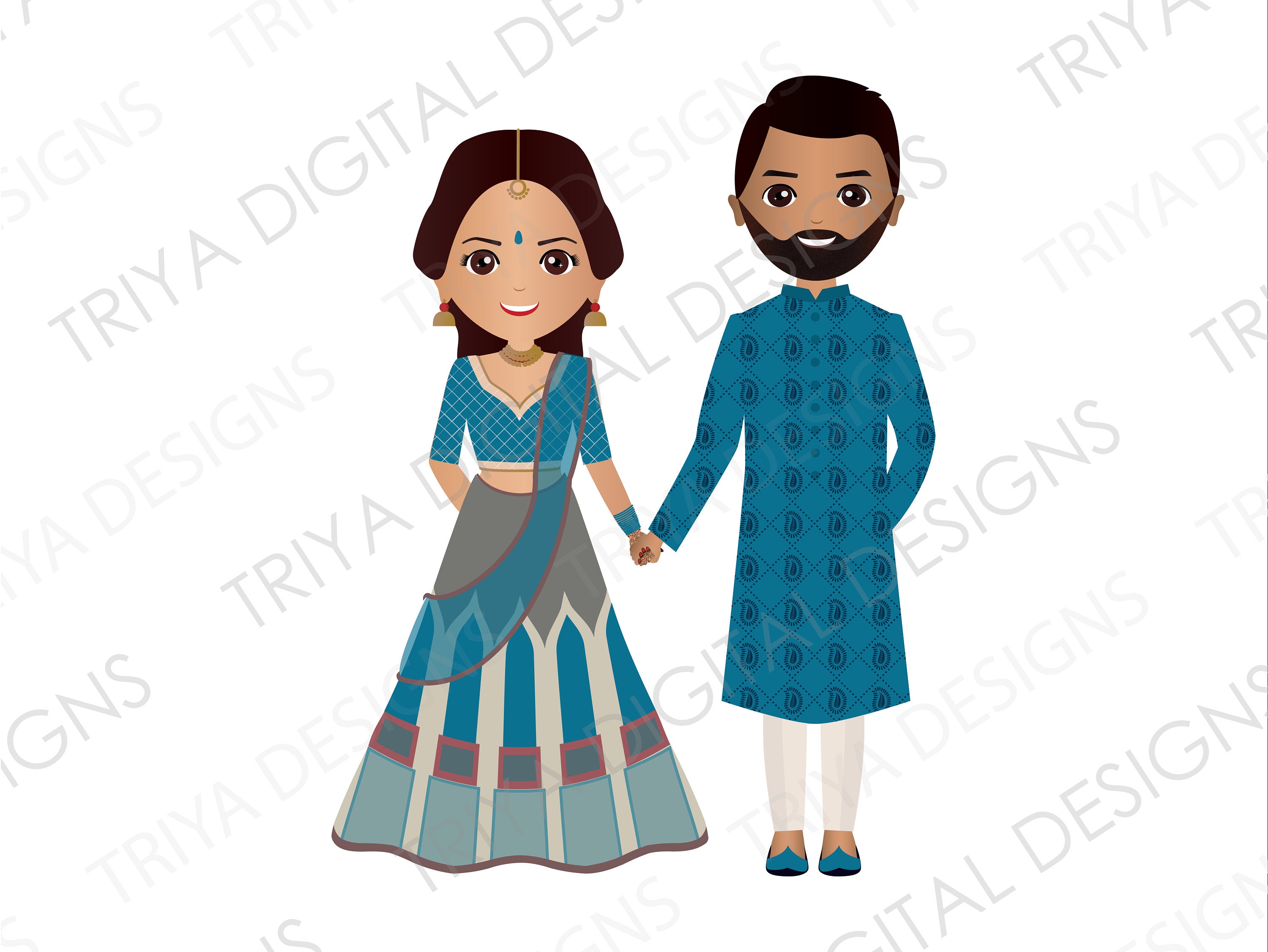 Indian Bride And Groom Animated