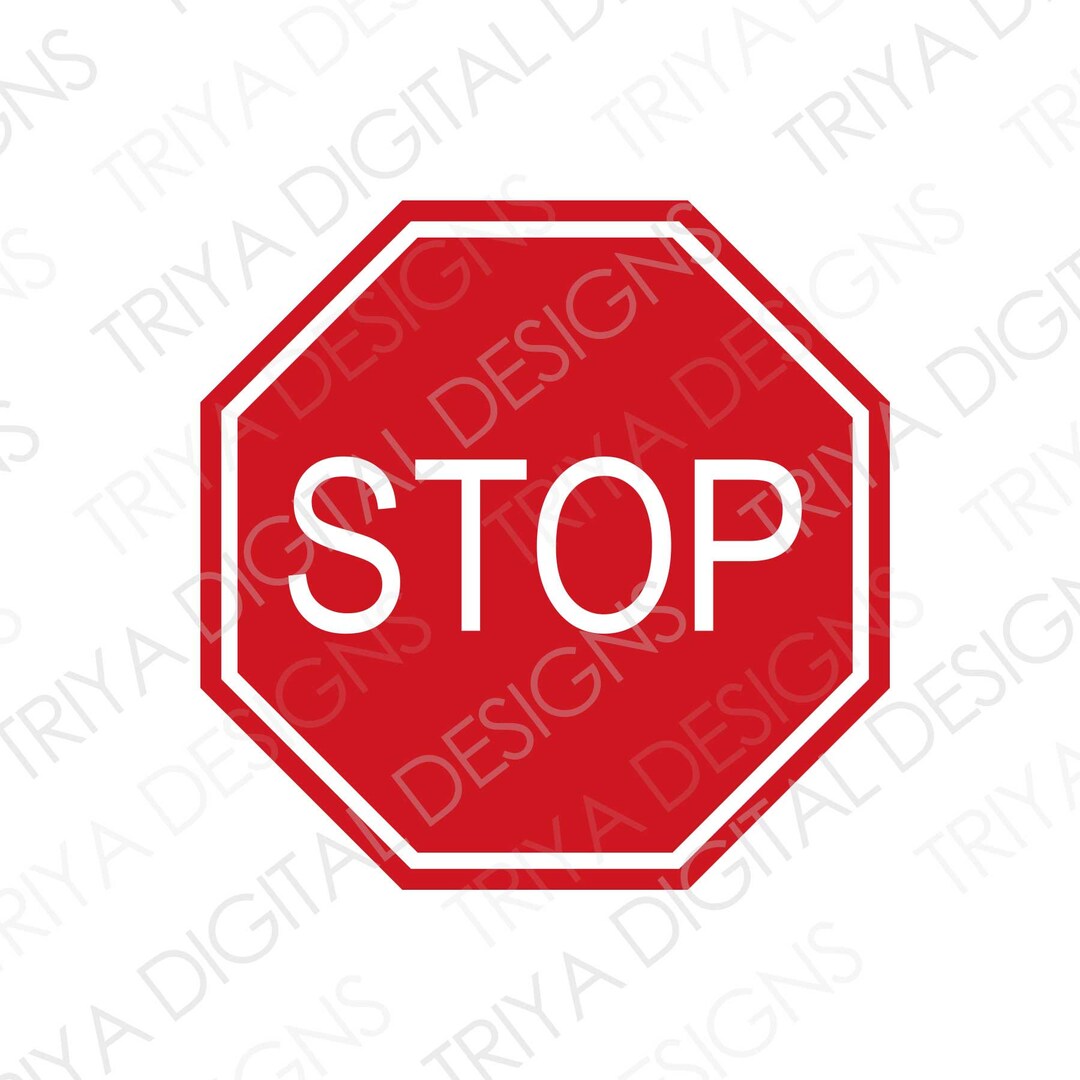 Stop Sign SVG Cut Files Red Octagon Stop Sign PNG Traffic Signs, Street ...