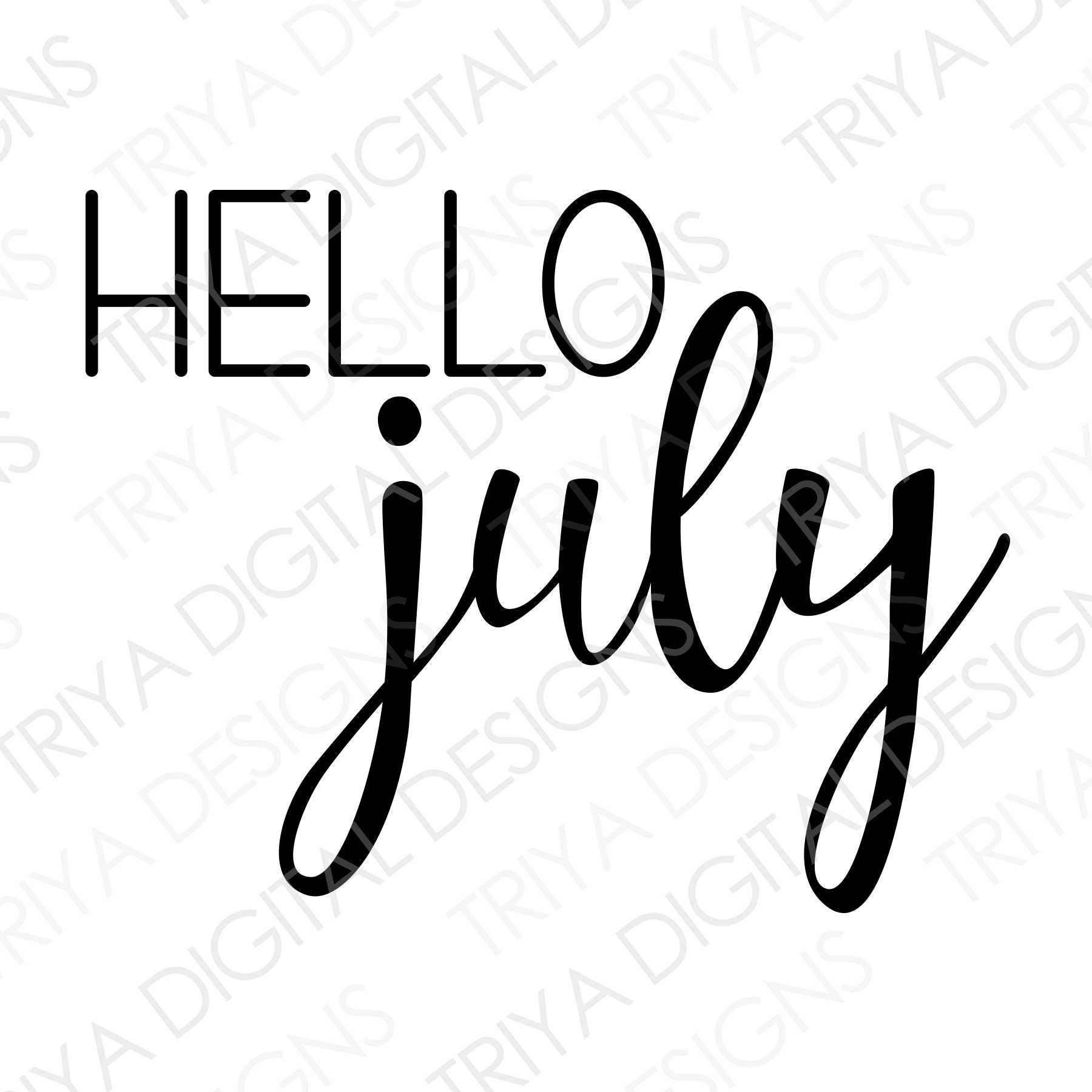 Hallo Juli Juli Sommer Monat SVG Cut Files - Etsy