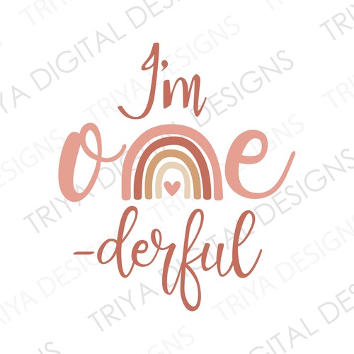 Cursive One Text With Boho Rainbow SVG Cut File Rainbow With - Etsy