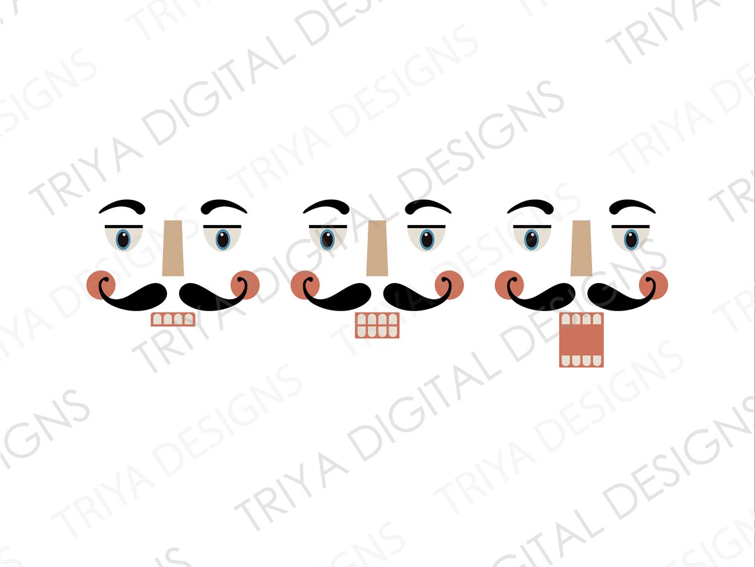 Nutcracker Faces SVG Cut File | Christmas Nut Cracker Vector Outline ...