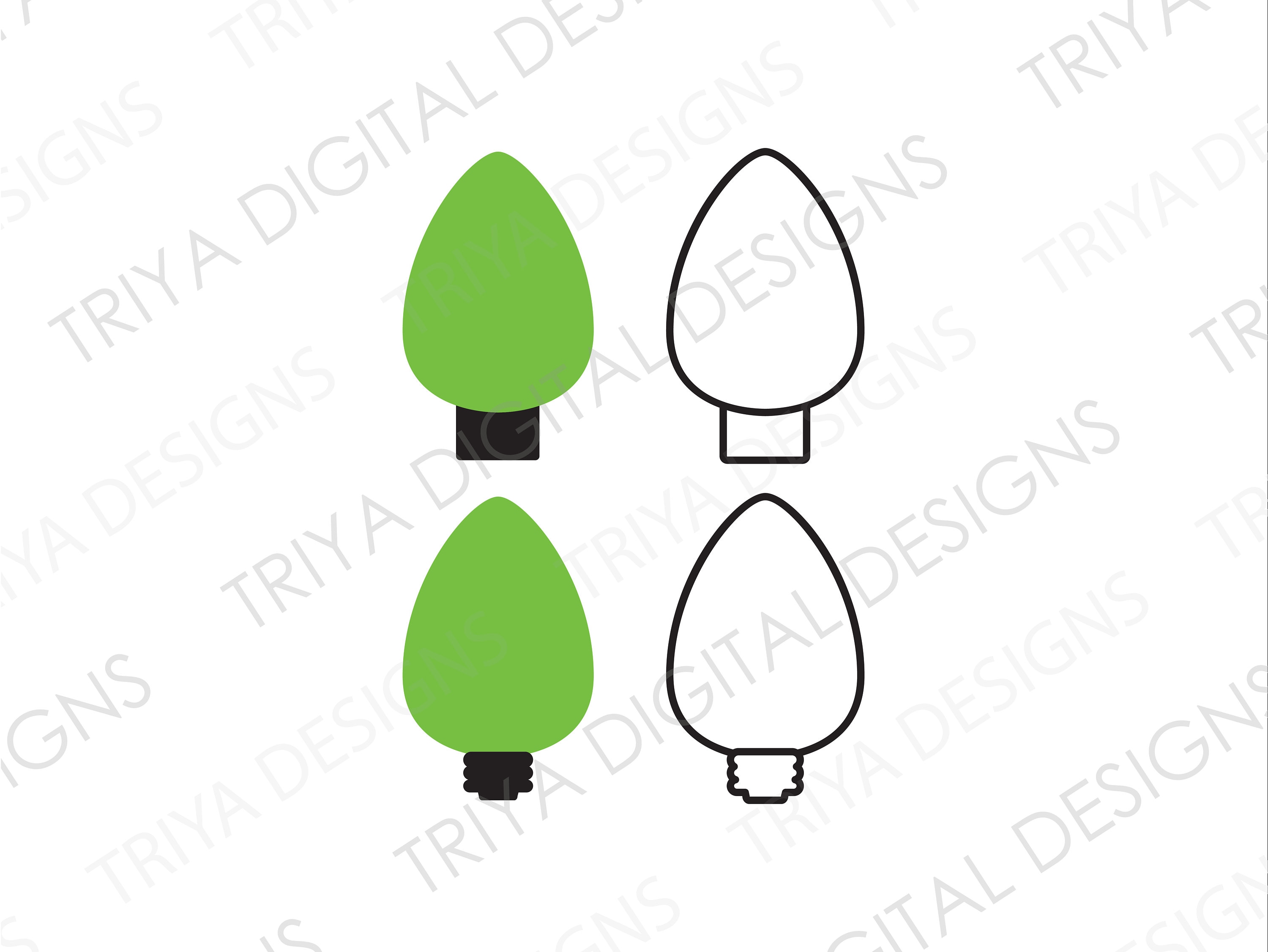 Christmas Light Bulb SVG Cut File String Light Light Bulb - Etsy