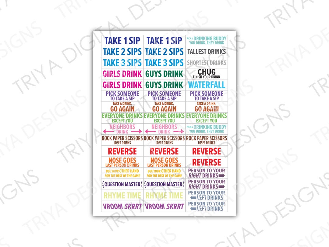 Printable Drinking Jenga Labels | Drinking Game, Jenga Labels, Stacking ...