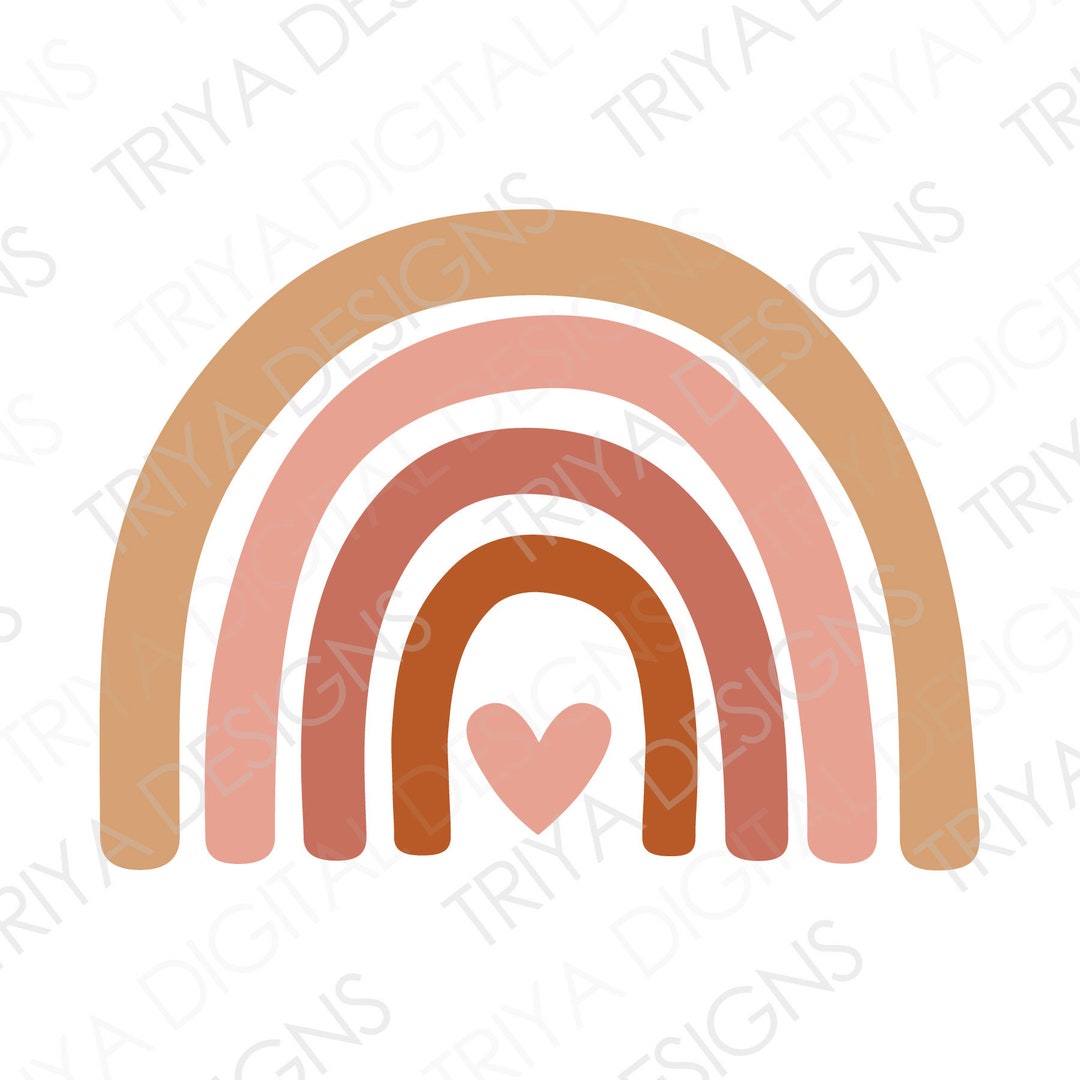 Boho Rainbow Svg Cut File Pastel Rainbow Sticker Svg File Instant