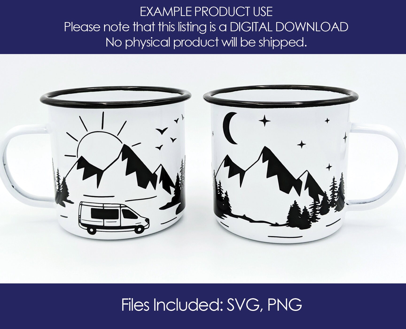 Camper Van SVG Cut File White Van Van Life Camping Van | Etsy