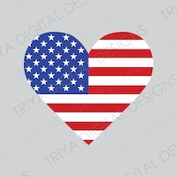 USA Heart Flag Svg - Etsy